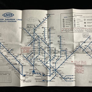 LNER London North Eastern Railway Suburban Lines Route Diagram Original ...