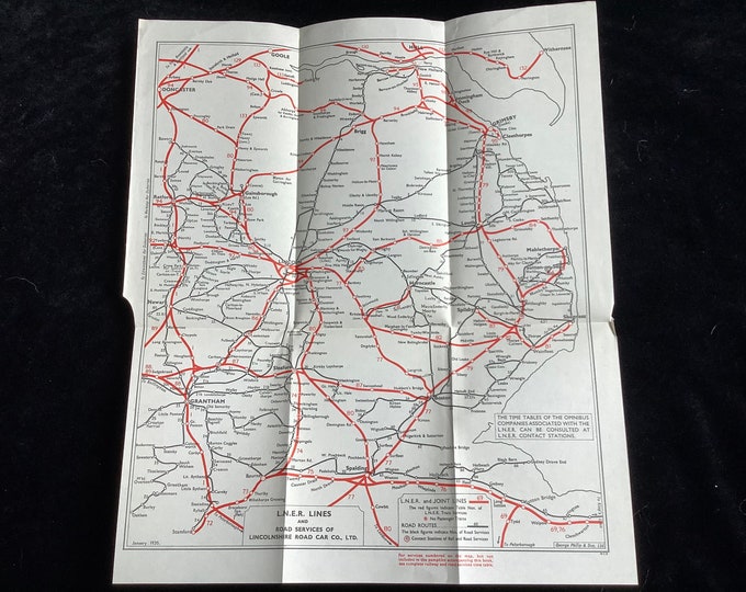 LNER London North Eastern Railway Lincolnshire Route Diagram Original ...