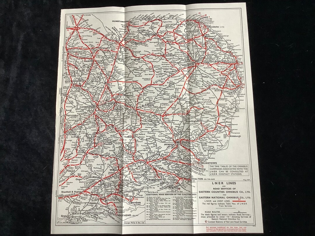 LNER London North Eastern Railway Eastern Counties Route Diagram ...