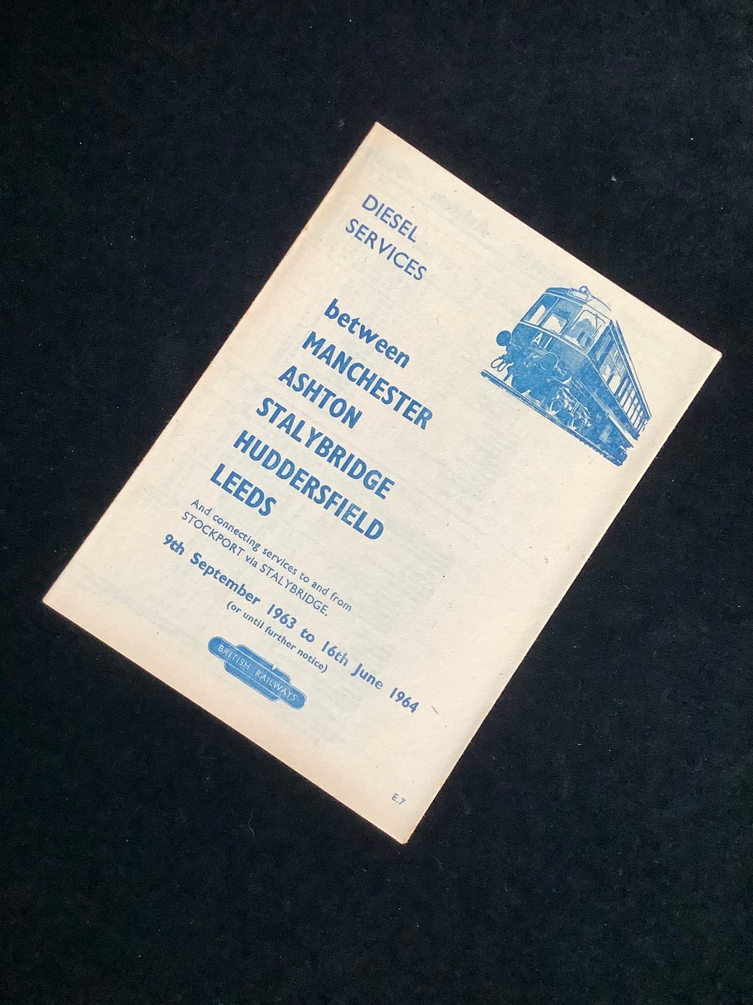 Original British Railways Timetable Leaflet 1963 Manchester Ashton ...