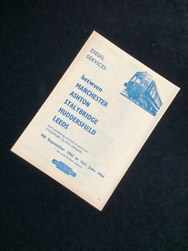 Original British Railways Timetable Leaflet 1963 Manchester - Etsy