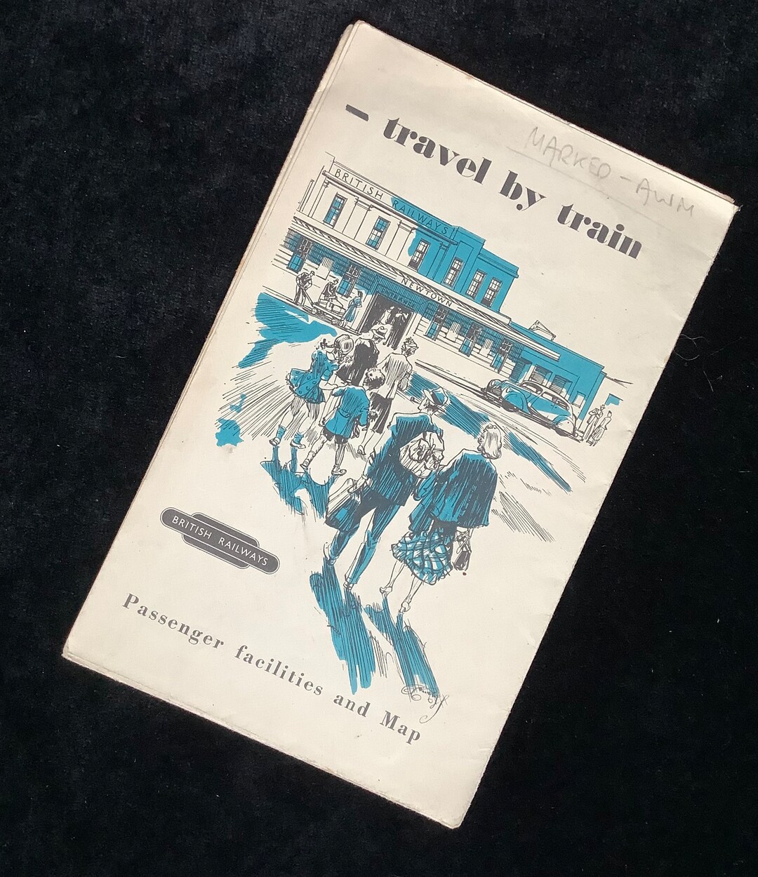 1950s Original British Railway Network Map Passenger Travel Facilities ...