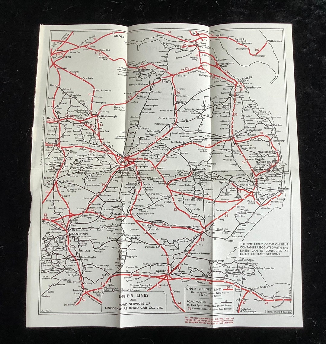 LNER London North Eastern Railway Lincolnshire Route Diagram Original ...