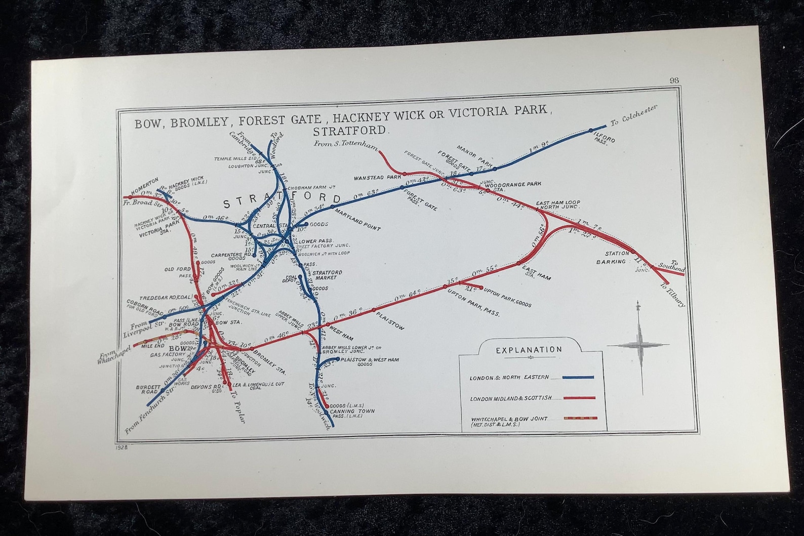 1928 Railway Map Bow Bromley Hackney Stratford Junction Diagram ...