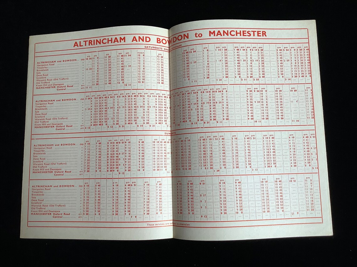 Original British Railways Timetable Leaflet 1963 Manchester ...