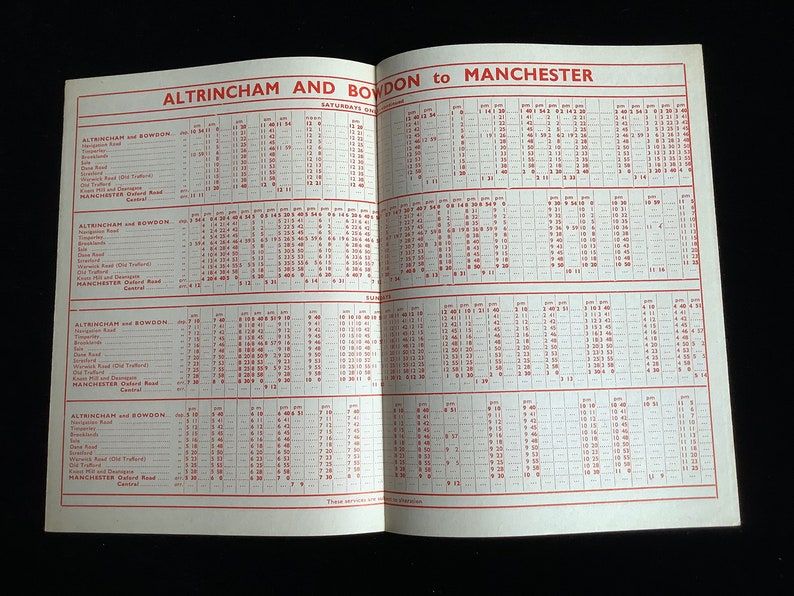 Original British Railways Timetable Leaflet 1963 Manchester ...