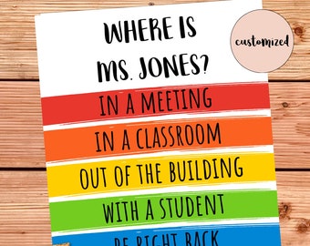 Personalized School Counselor Door Sign Muted Colors - Etsy