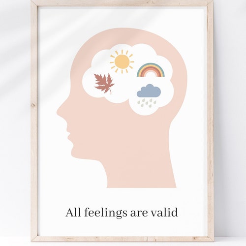 Psychology Print All Feelings Are Valid Therapy Office Decor - Etsy