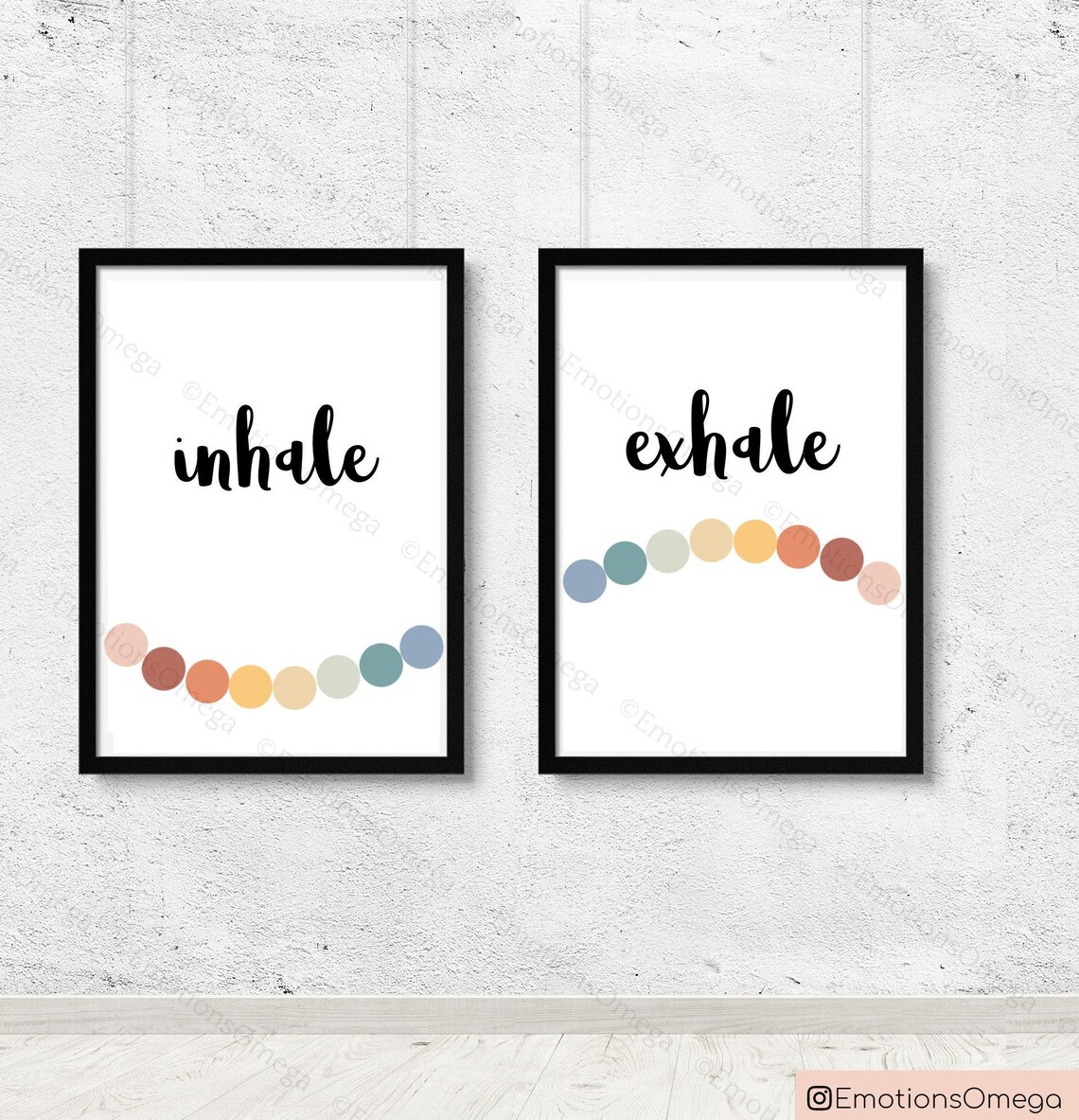 Inhale Exhale Print Breathing Digital File Therapy Wall Art ...