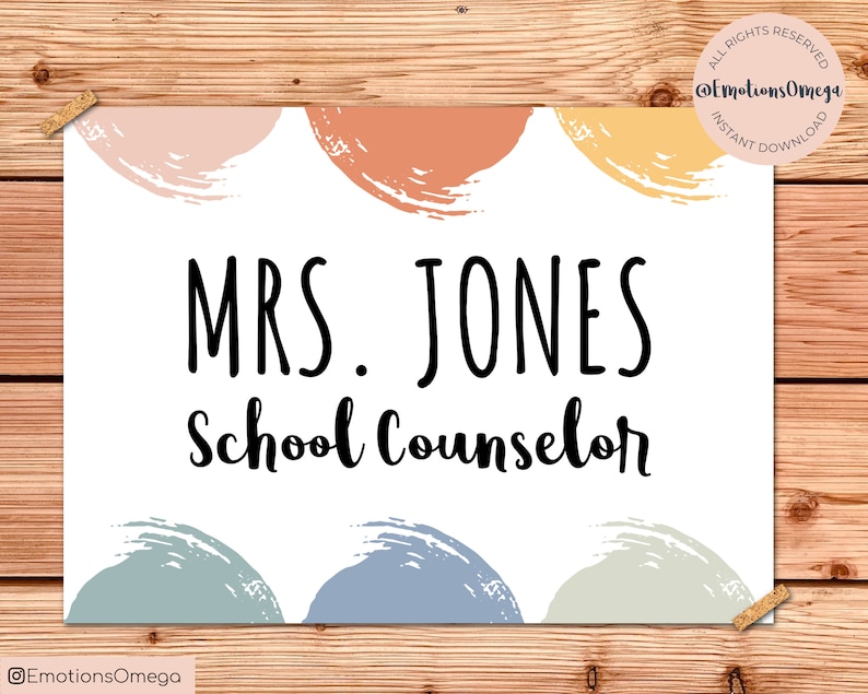 Personalized Name Print for School Counselor School - Etsy