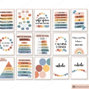 15 Therapy Office Decor Posters for School Psychologist, Counselor and ...