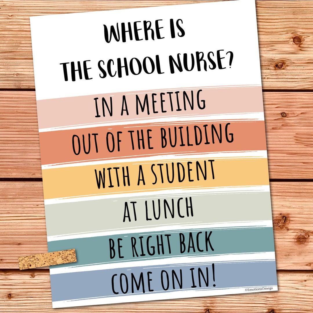 School Nurse Door Sign - Where is the School Nurse Office Decor ...