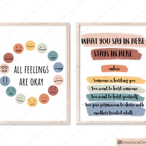 Set of 12 Counseling Posters School Psychologist Wall Art Therapy ...