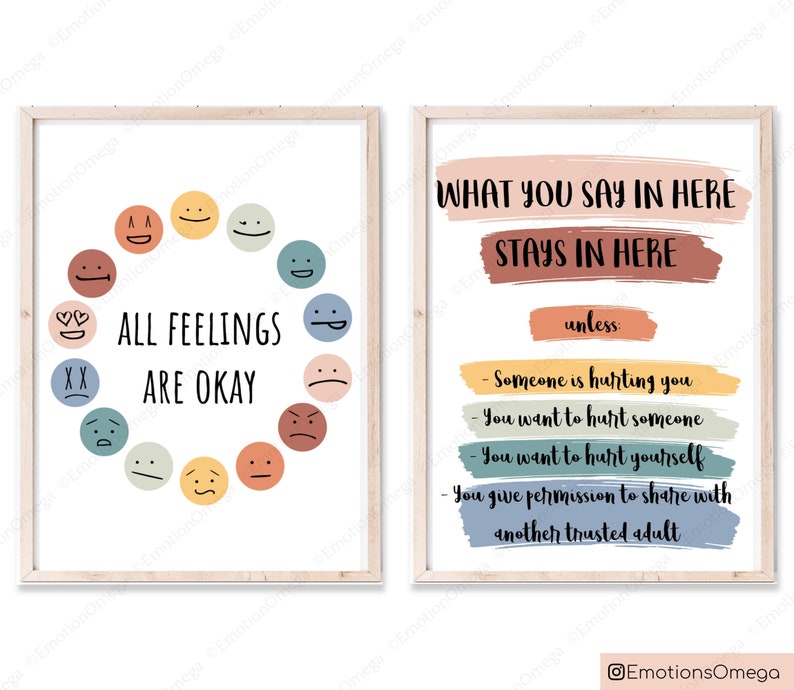 Set of 12 Counseling Posters School Psychologist Wall Art - Etsy