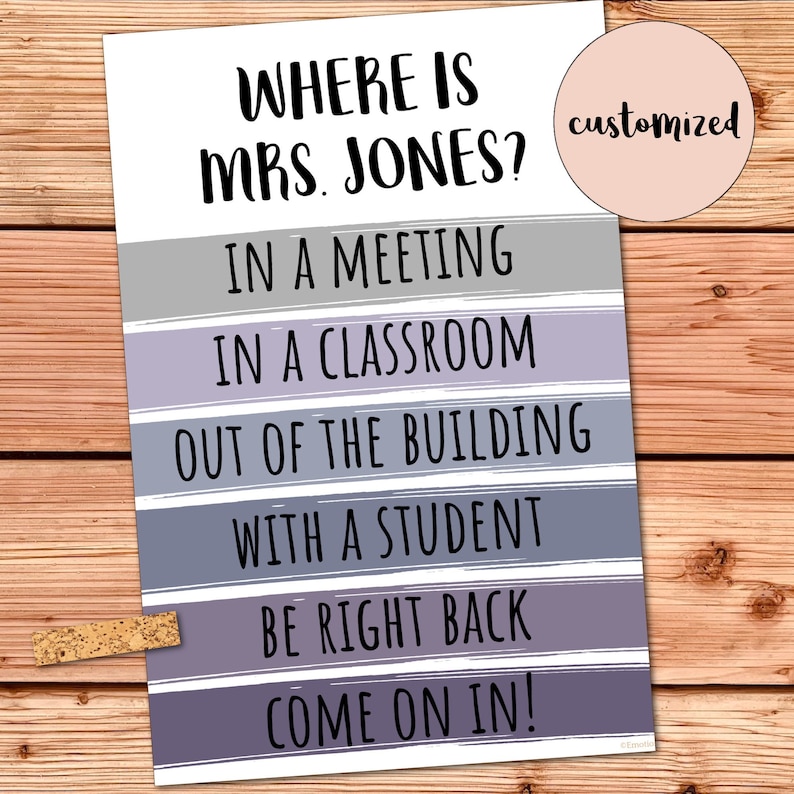 Personalized School Counselor Door Sign Purple Colors - Etsy