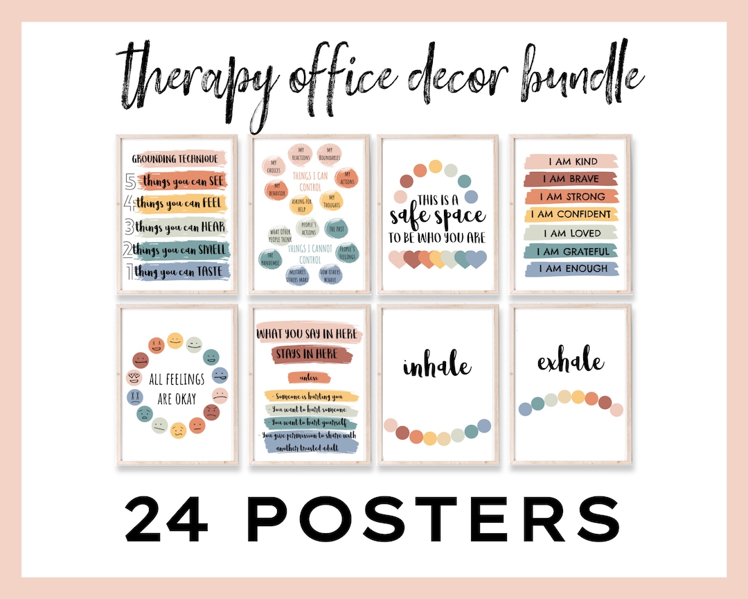 Therapy Office Decor: Mega Bundle of 24 School Counseling Posters for ...