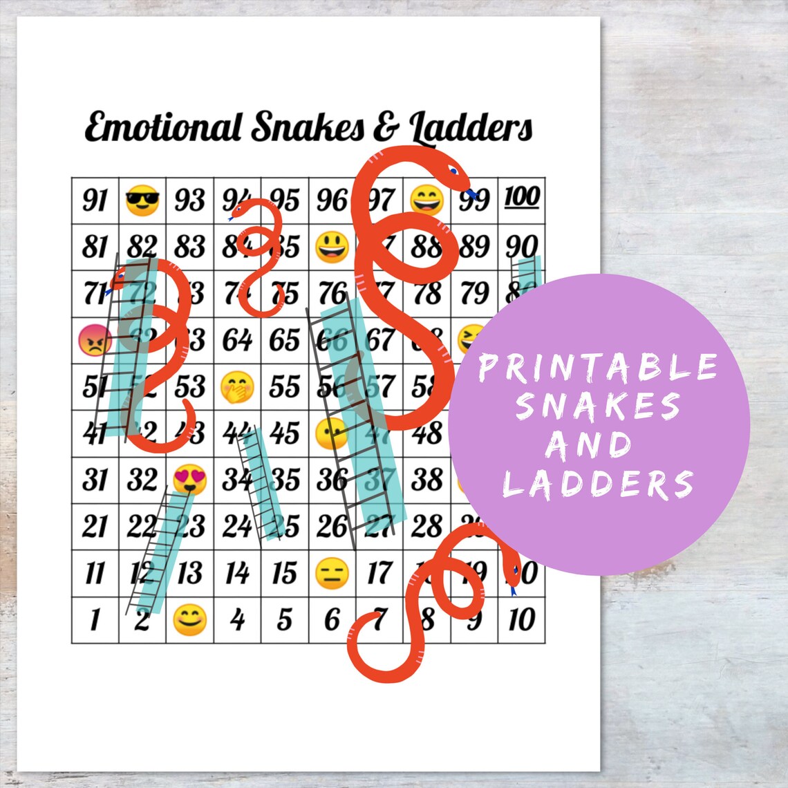 Play Therapy Games Emotional Snakes and Ladders School - Etsy