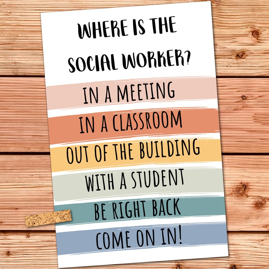Social Worker Door Sign Where is the Social Work Wall Art Office Decor ...