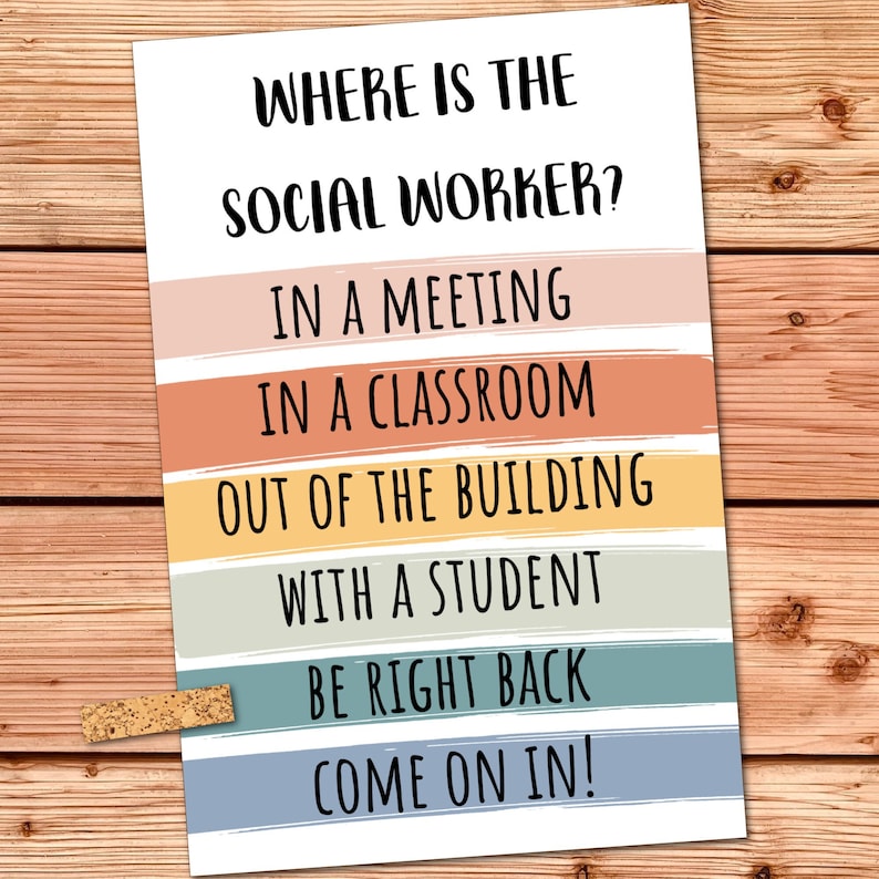 Social Worker Door Sign Where is the Social Work Wall Art Office Decor ...