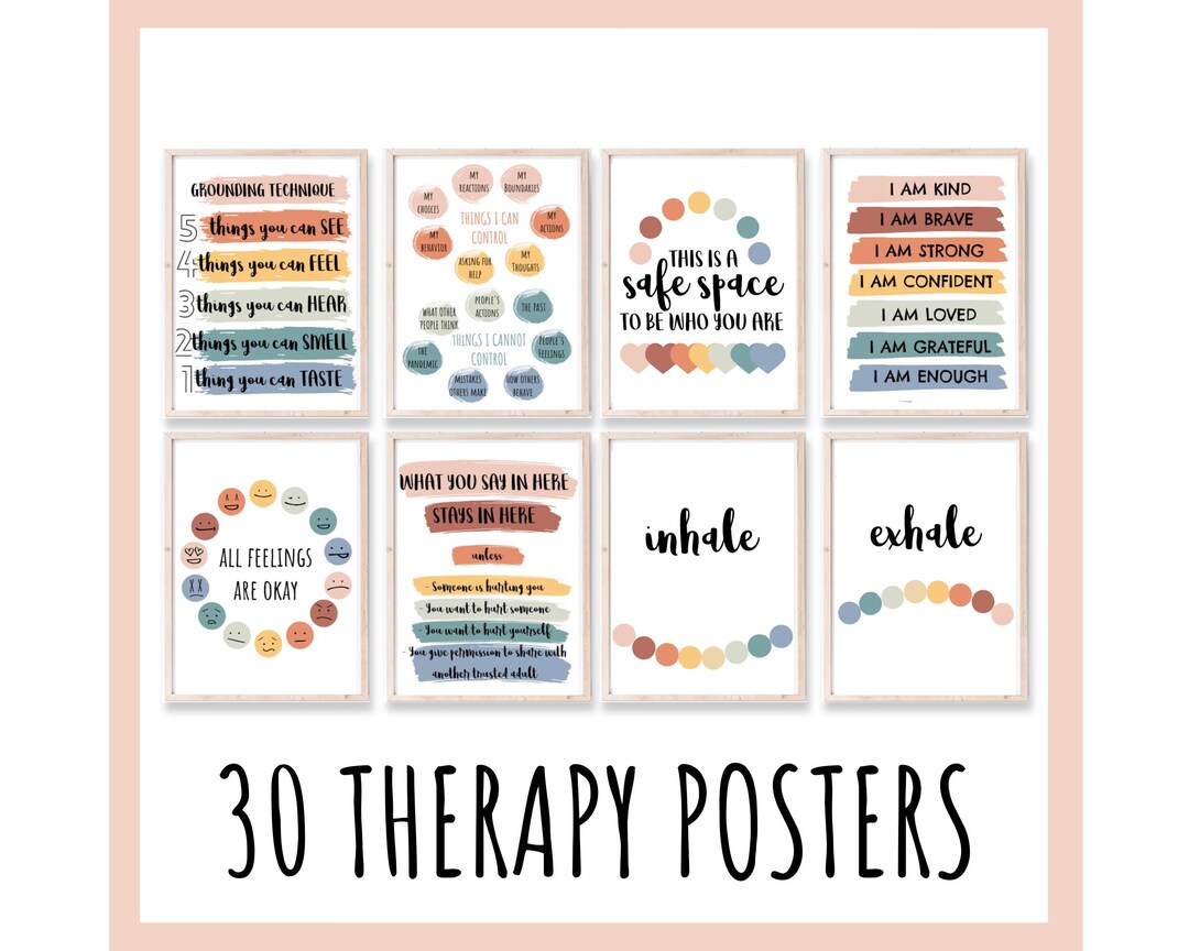 30 Therapy Office Decor Posters for School Psychologist, Counselor ...