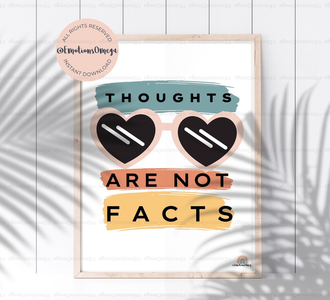 Thoughts Are Not Facts Printable Poster, School Psychologist Therapy ...