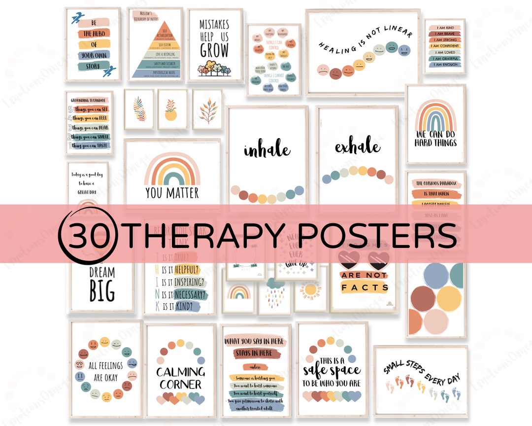 30 Therapy Office Decor Posters for School Psychologist, Counselor ...