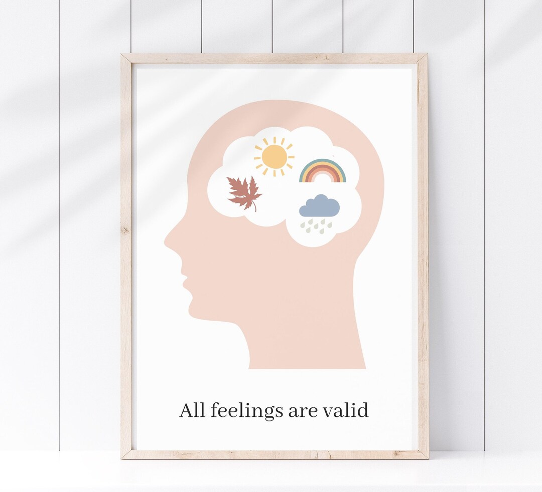 Psychology Print All Feelings Are Valid Therapy Office Decor School ...