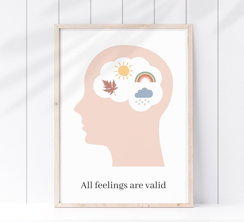 Psychology Print All Feelings Are Valid Therapy Office Decor School ...