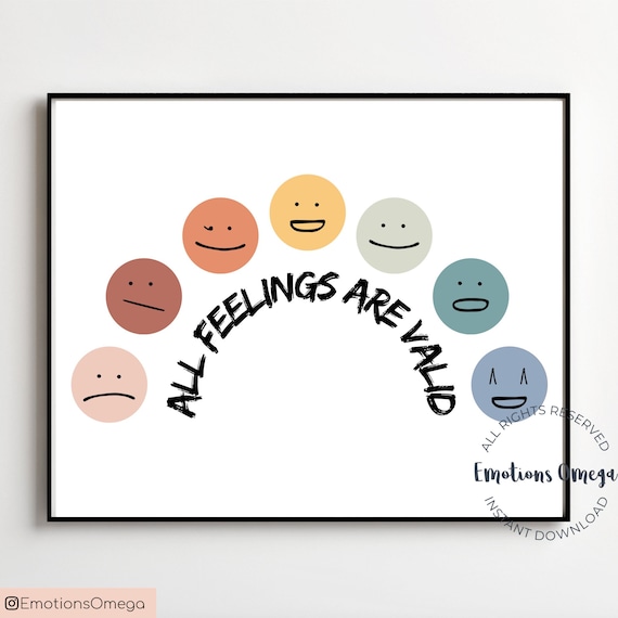 Wall Décor Home Décor Therapist Office Decor Mental Health Feelings CBT ...