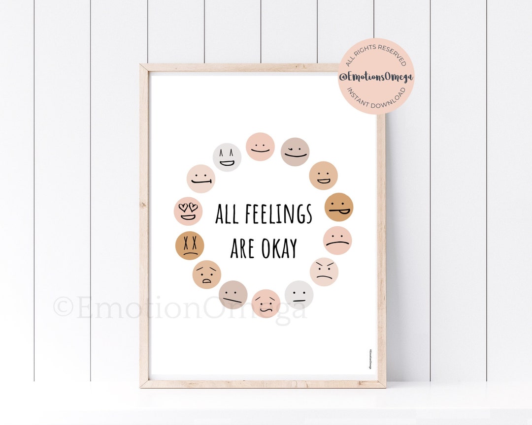 Feeling Wheel Digital Print All Feelings Are Okay in Muted Colors ...
