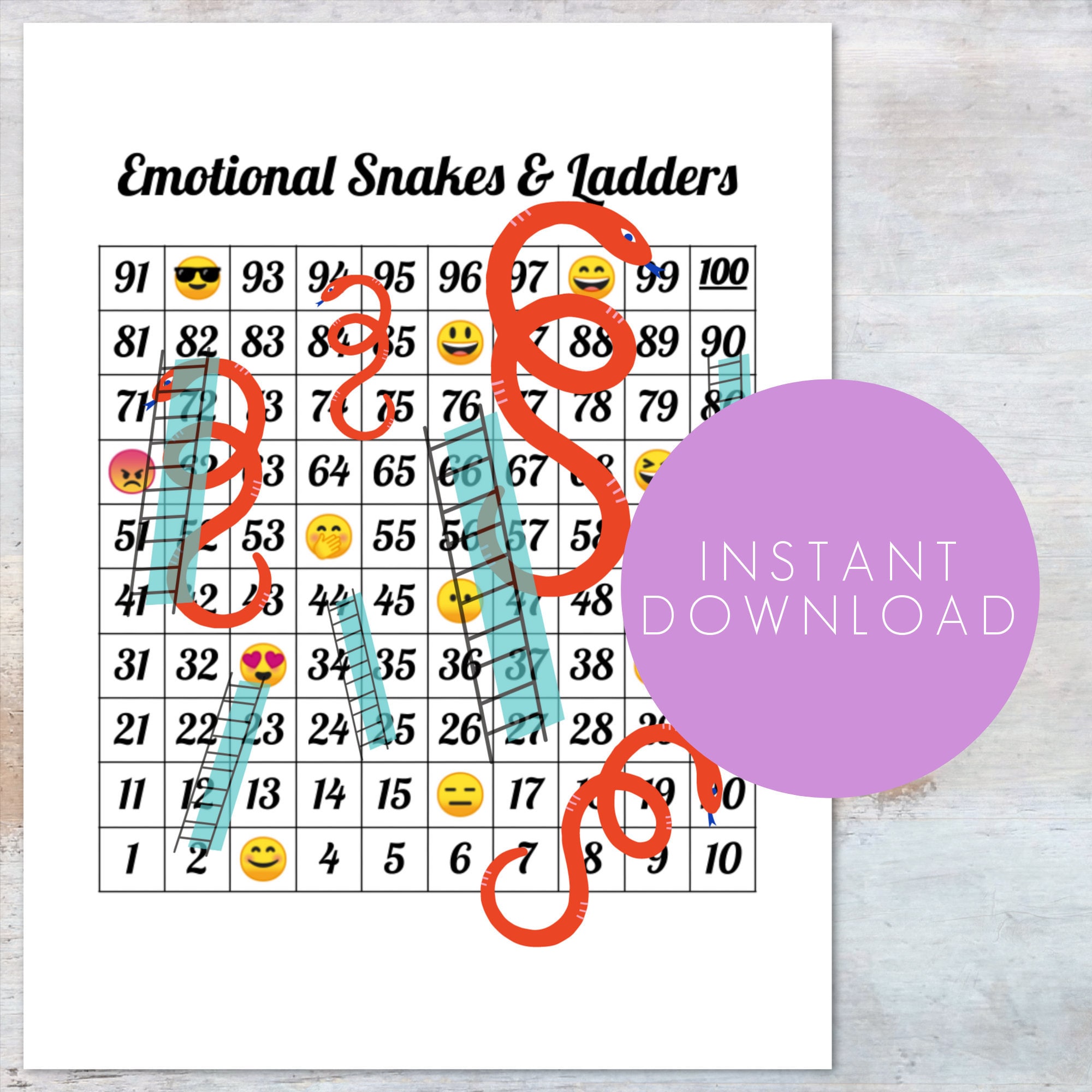 Play Therapy Games Emotional Snakes and Ladders School - Etsy