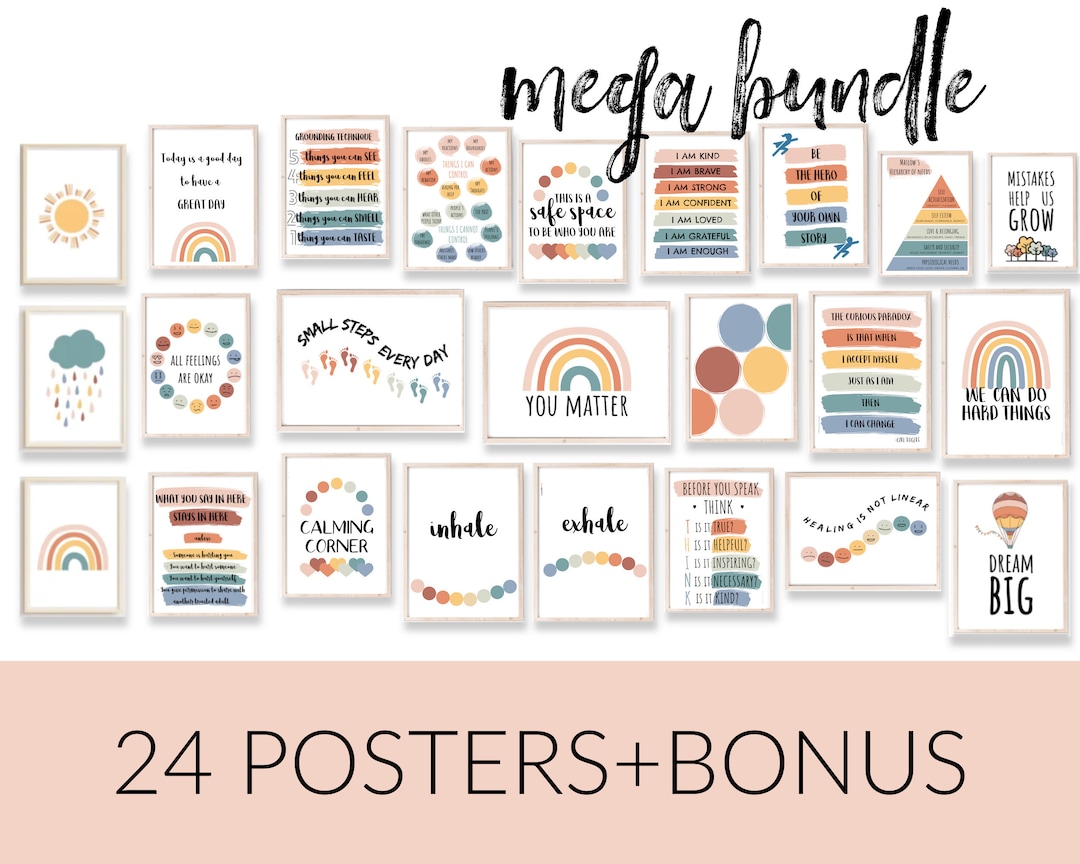 24 School Counseling Posters for School Psychologist, Counselor, Social ...