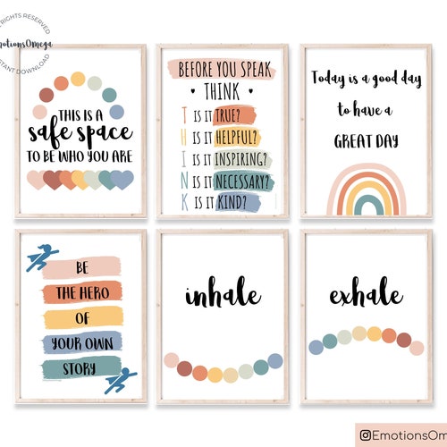 Groovy Inspirational Class set of 8 Printable Posters - Etsy