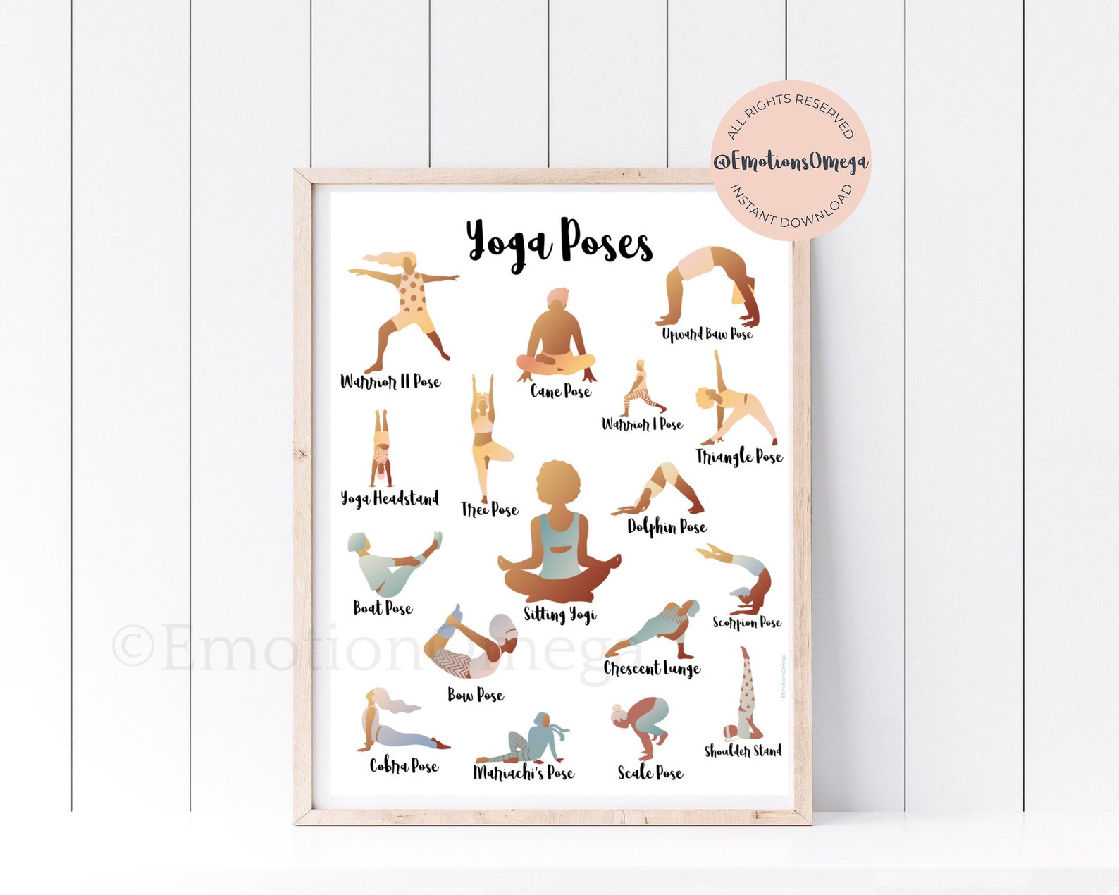 Yoga Poses Wall Art Yoga Poster Printable Sign Yoga Asanas - Etsy