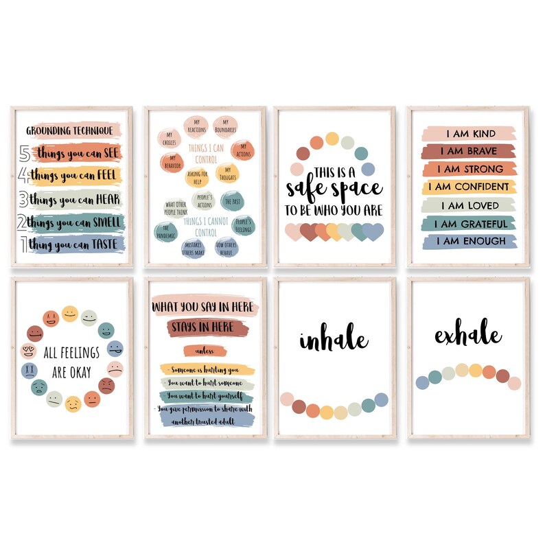 Set of 8 Counseling Posters Office Decor School Psychologist | Etsy