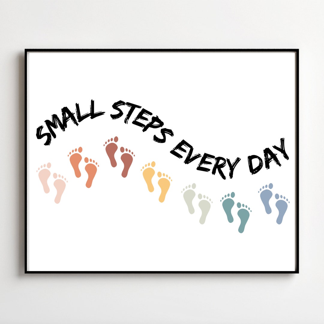 Small Steps Every Day Digital Print Counselor Office Decor Classroom ...