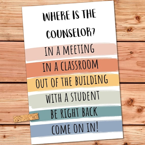 School Counselor Door Sign Where is the Counselor Counseling - Etsy