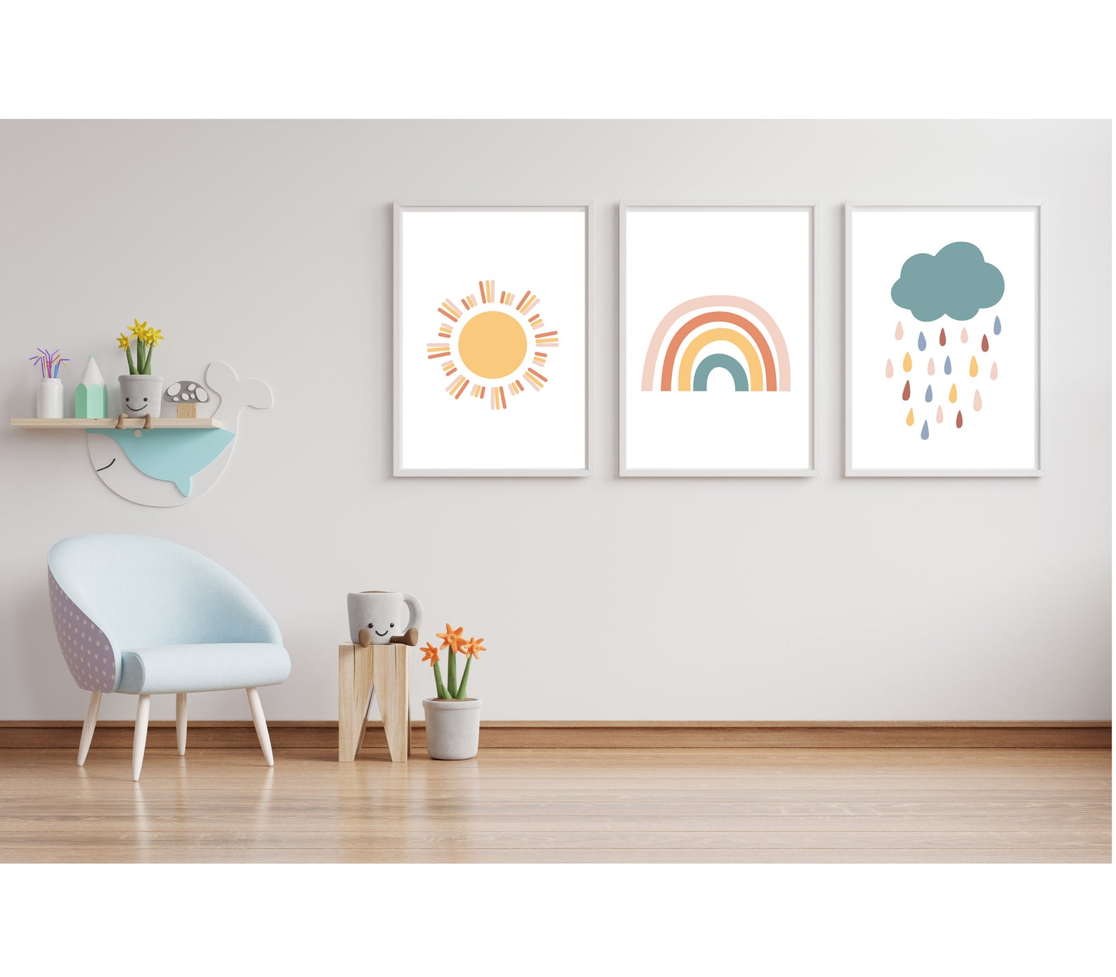 Nursery Wall Art Rainbow Theme Set of 3 Classroom Posters | Etsy