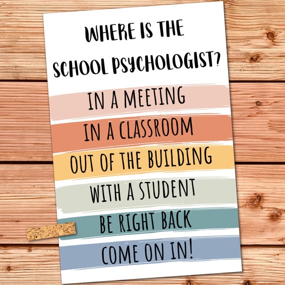 School Psychologist Door Sign Where is the School Psychologist | Etsy
