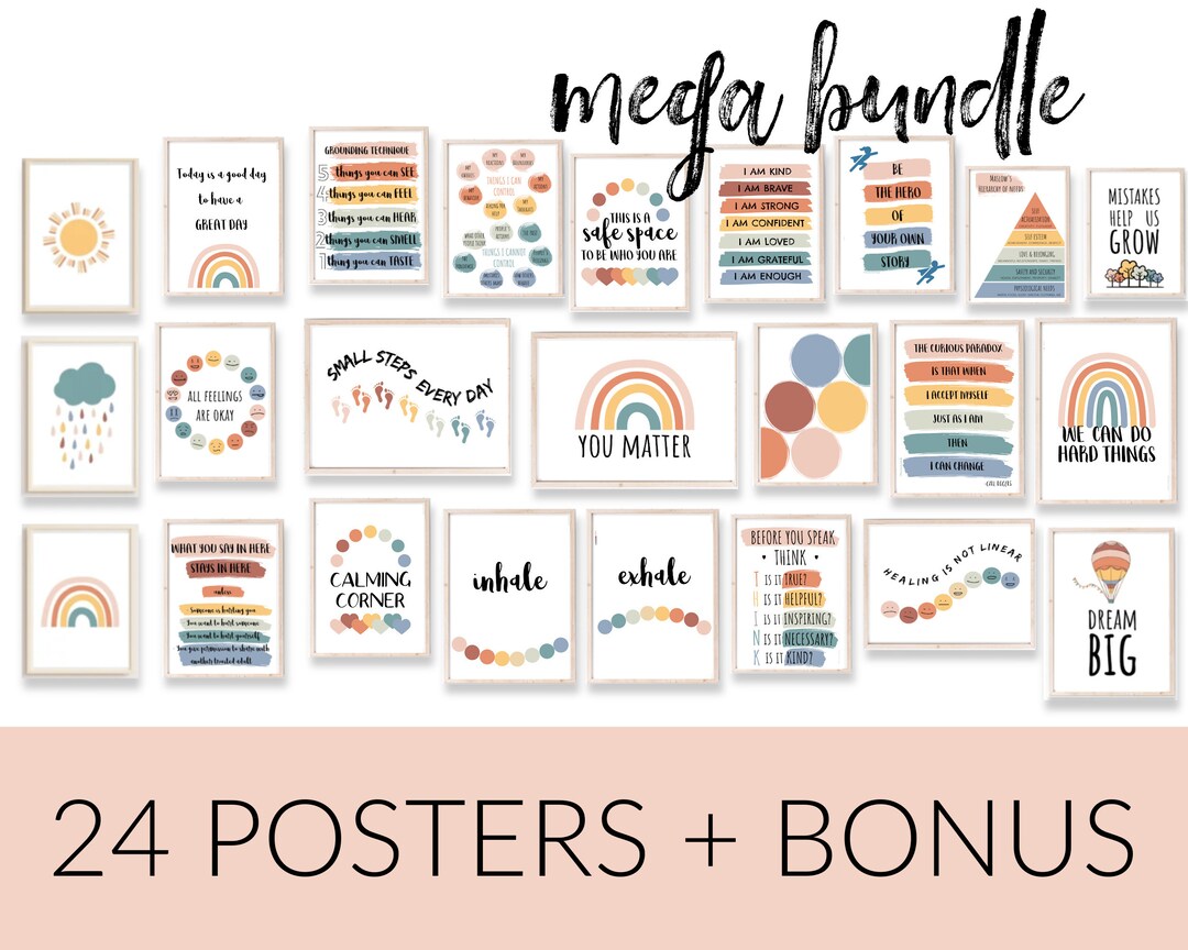 24 School Counseling Posters for School Psychologist, Counselor, Social ...