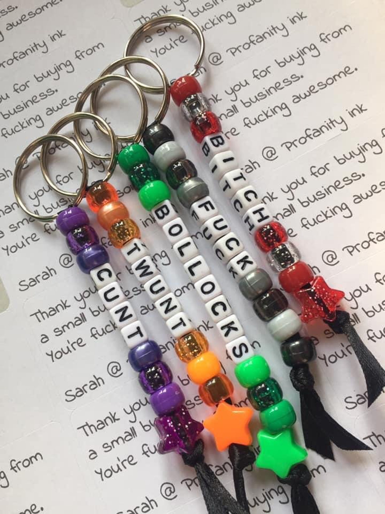 Offensive Swear Words Personalised Own Choice Word Bead | Etsy