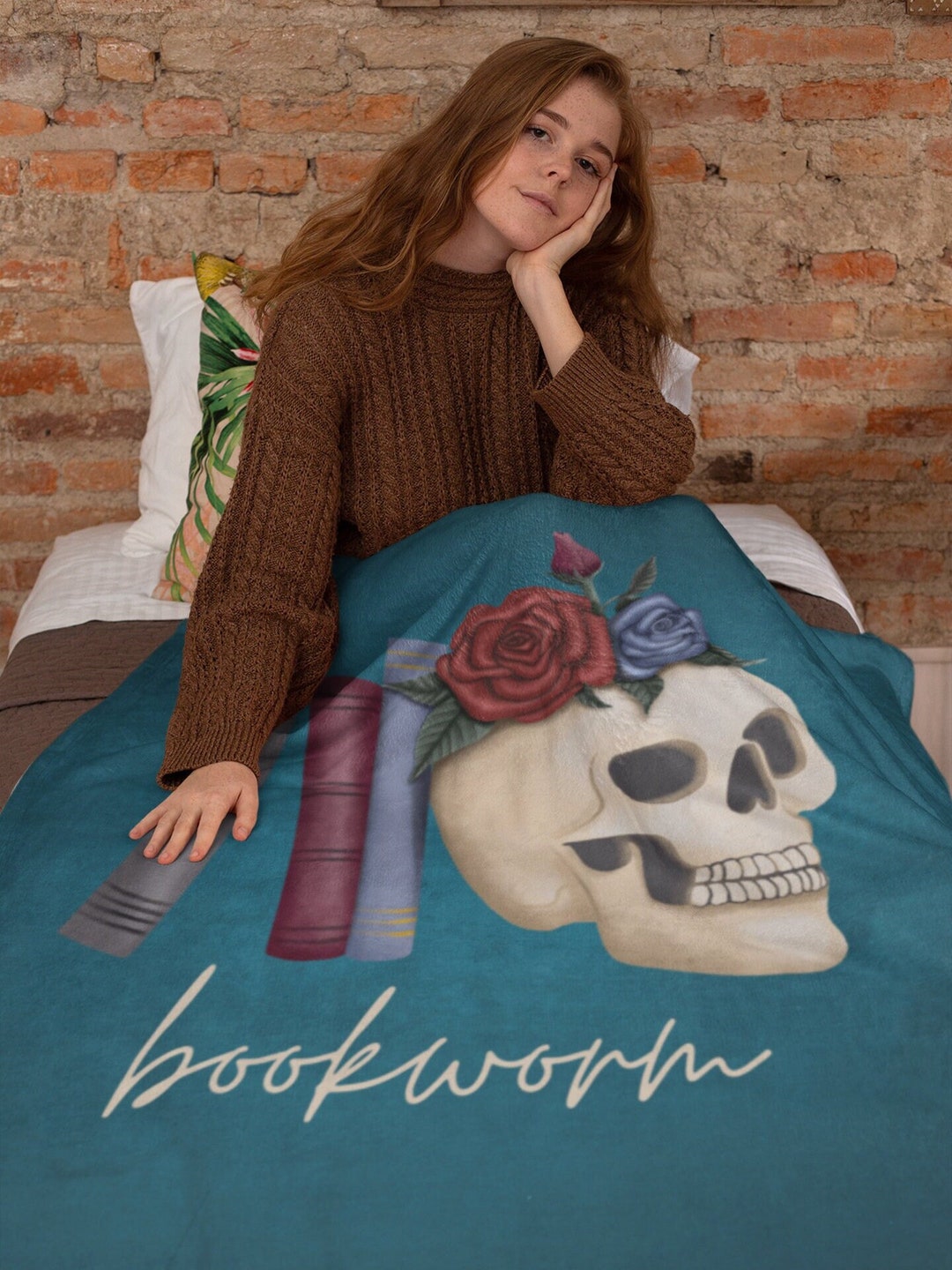 Bookworm Blanket | Book Reading Blanket | Dark Academia Decor | Gift ...