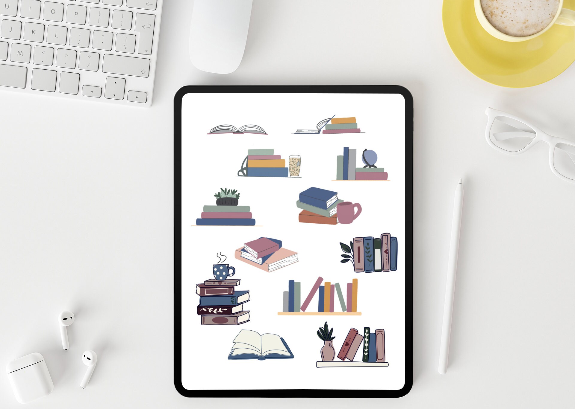 Bookish Digital Sticker Sheets for Goodnotes Precropped Stickers for ...