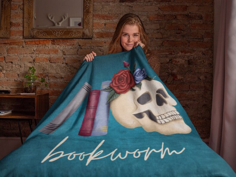 Bookworm Blanket Book Reading Blanket Dark Academia Decor Gift for Book ...