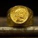 Ancient Roman Art Mens Signet Coin Ring 24K Gold Plated 925 Sterling ...