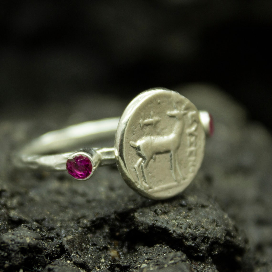 Ancient Greek Deer Coin Ring | 24K Gold Plated 925 Sterling Silver ...