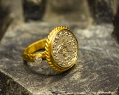 Ottoman Sultans Signet Ring 24K Gold Plated 925 Sterling - Etsy