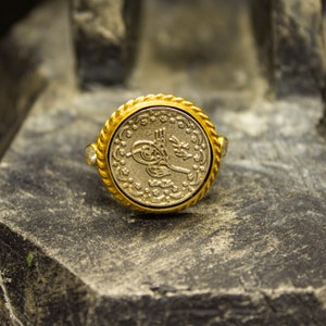 Ottoman Sultans Signet Ring | 24K Gold Plated 925 Sterling Silver ...