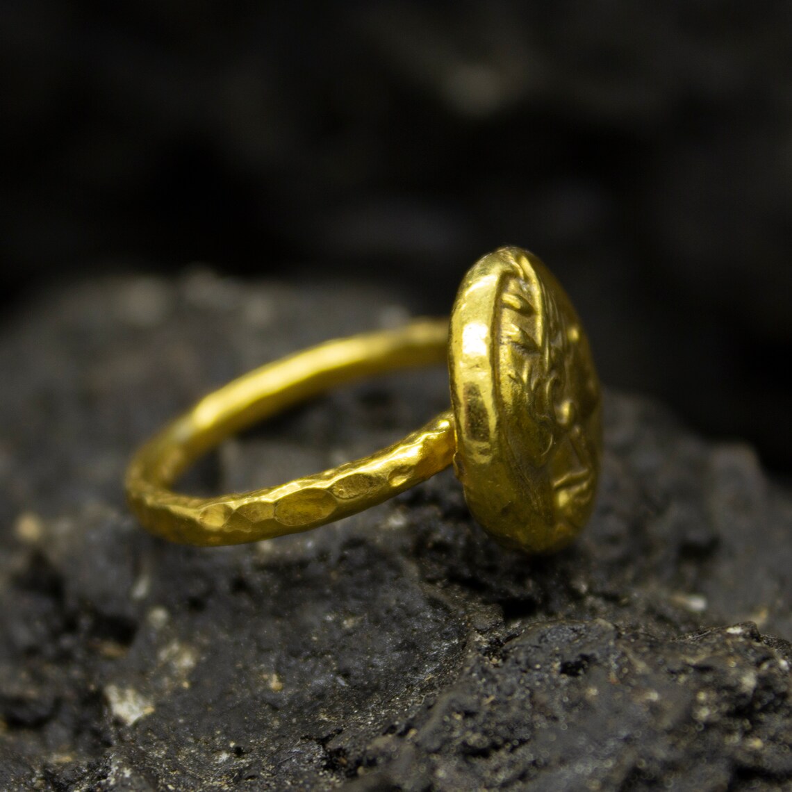 Ancient Greek Goddess Athena Ring | 24K Gold Plated 925 Sterling Silver ...