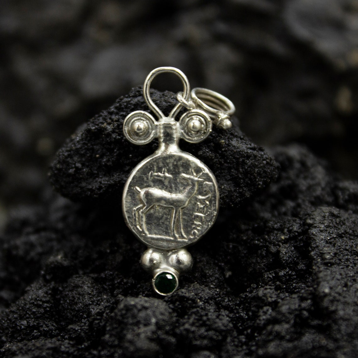 Ancient Greek Deer Coin Necklace | 24K Gold Plated 925 Sterling Silver ...